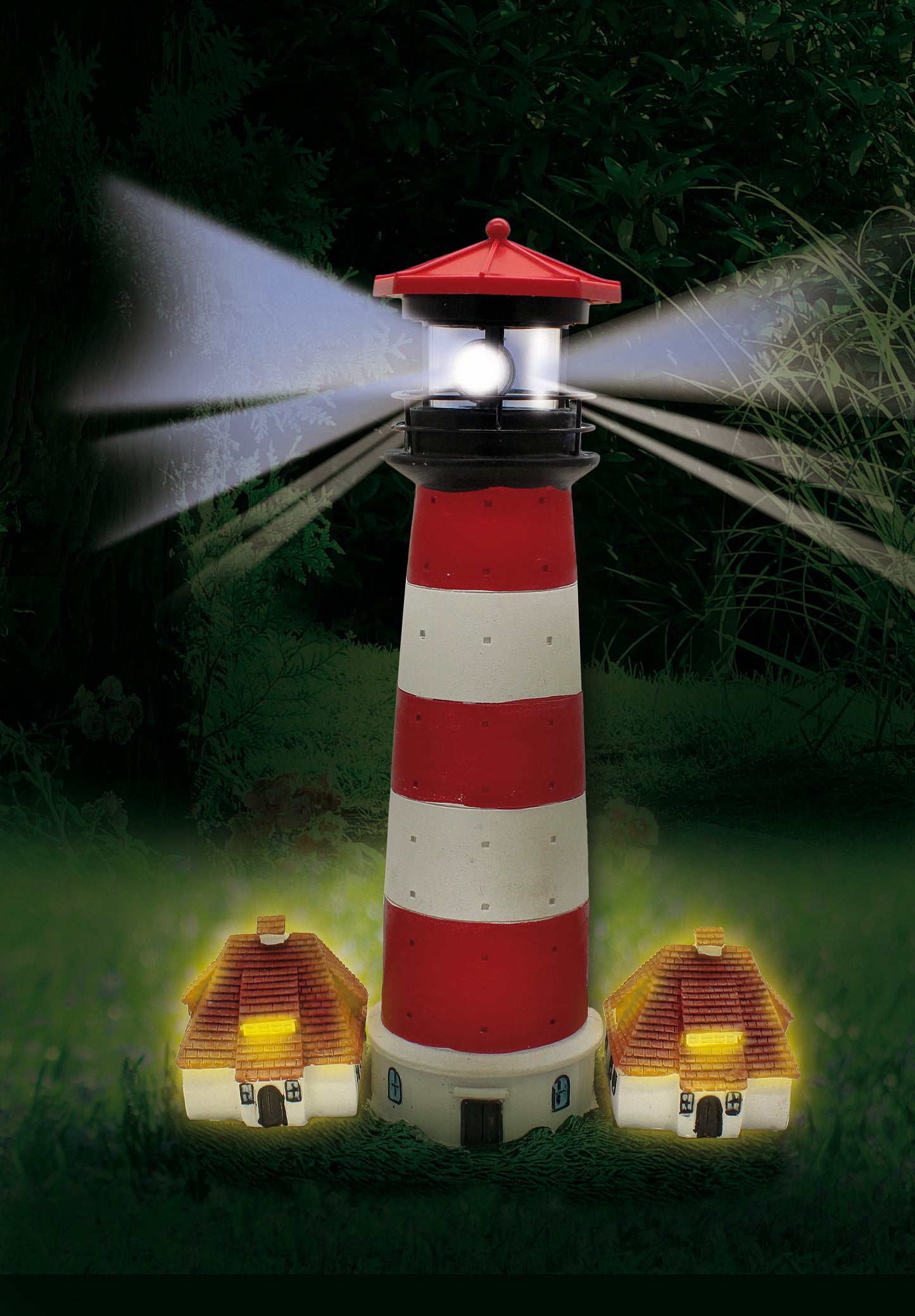 Solar Leuchtturm "Westerhever", LED Leuchte, maritime Gartendekoration – Luna24
